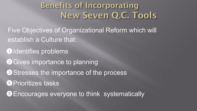 Seven New Quality Control Tools for Total Quality Management | PPT