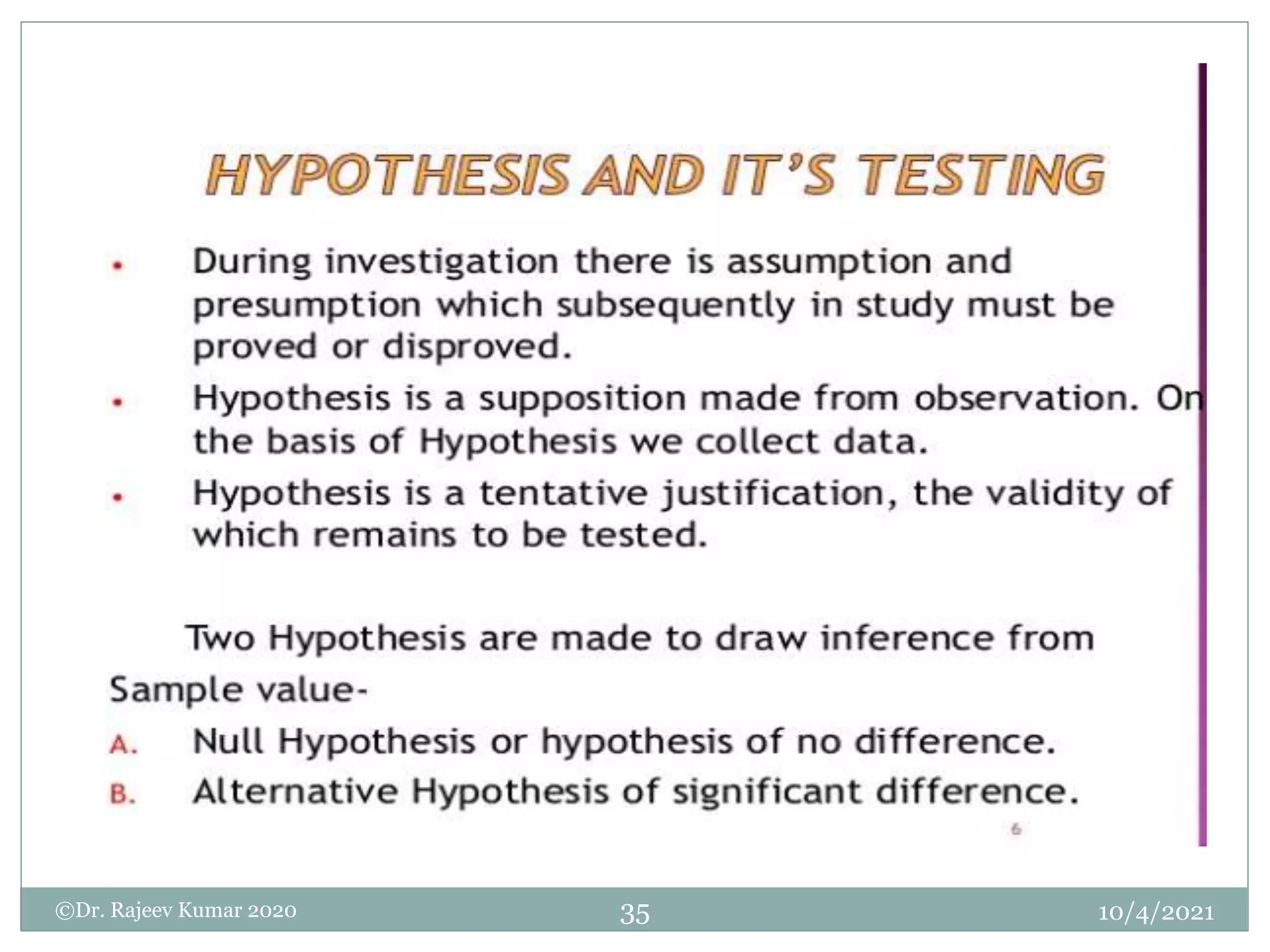 Lecture 4 normal curve, skewness, and hypothesis | PPT