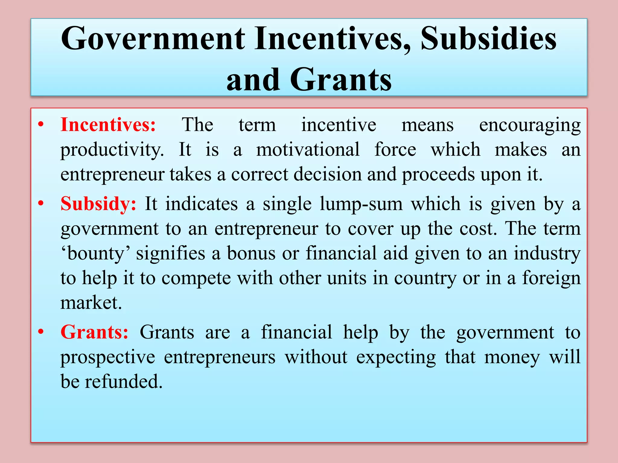 government institutions for entrepreneurship development | PPTX