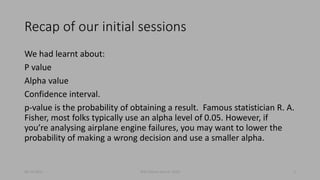 Lecture 5.Riddles of the p value, CI and alpha values | PPT