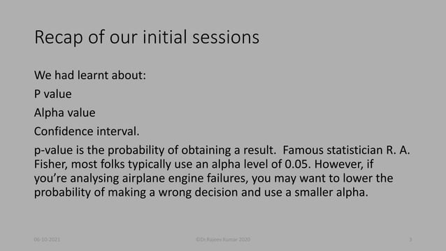 Lecture 5.Riddles of the p value, CI and alpha values | PPT