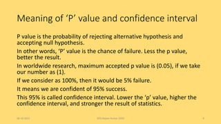 Lecture 5.Riddles of the p value, CI and alpha values | PPT
