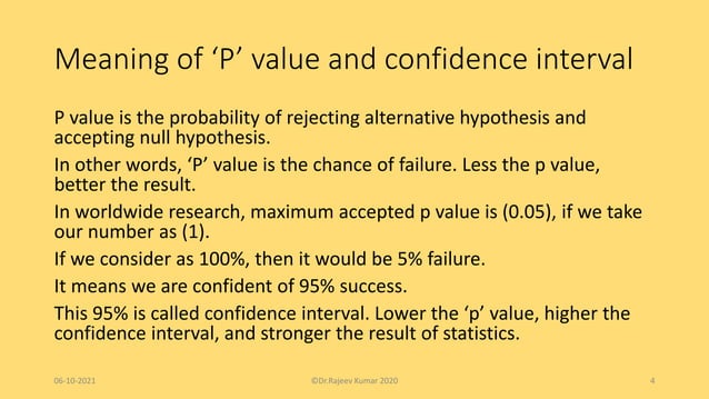 Lecture 5.Riddles of the p value, CI and alpha values | PPT