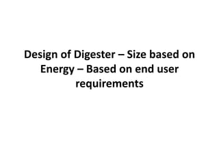 Design of digester | PPTX