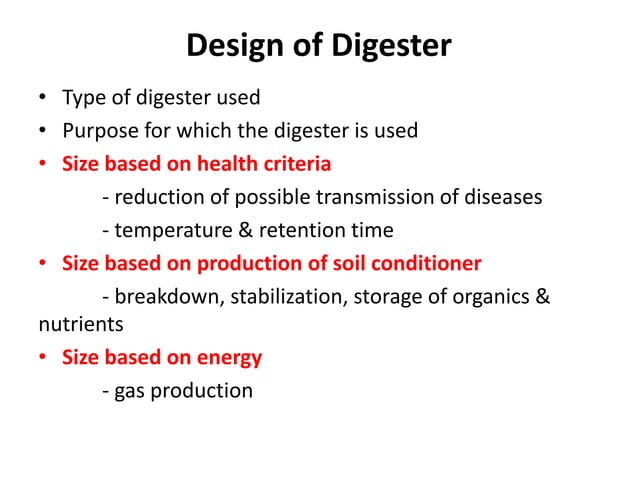 Design of digester | PPTX | Physics | Science