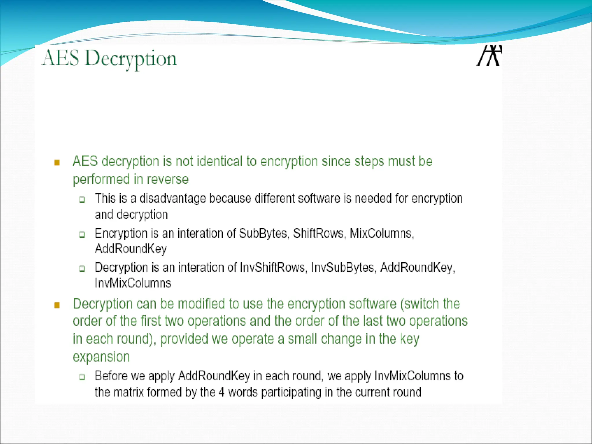 Advanced Encryption Standard presentation slide | PPT