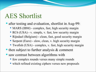 Advanced Encryption Standard presentation slide | PPT