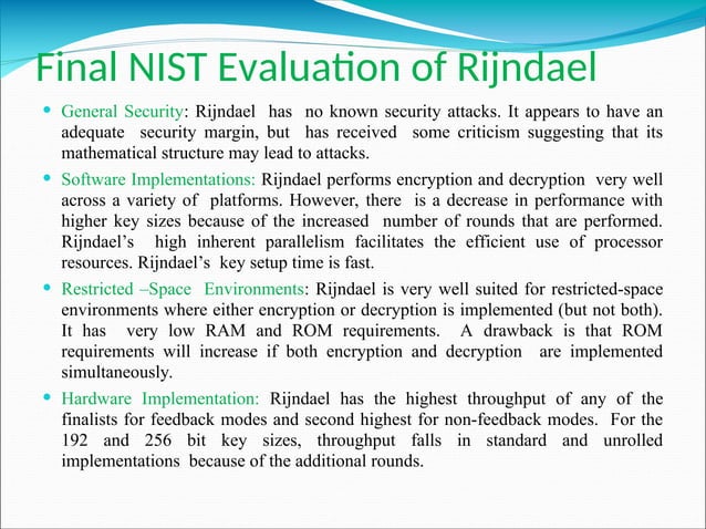 Advanced Encryption Standard presentation slide | PPT