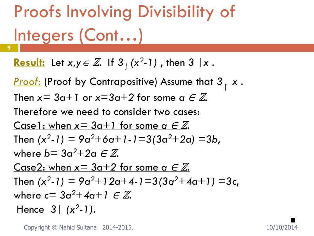 Chapter-4: More on Direct Proof and Proof by Contrapositive