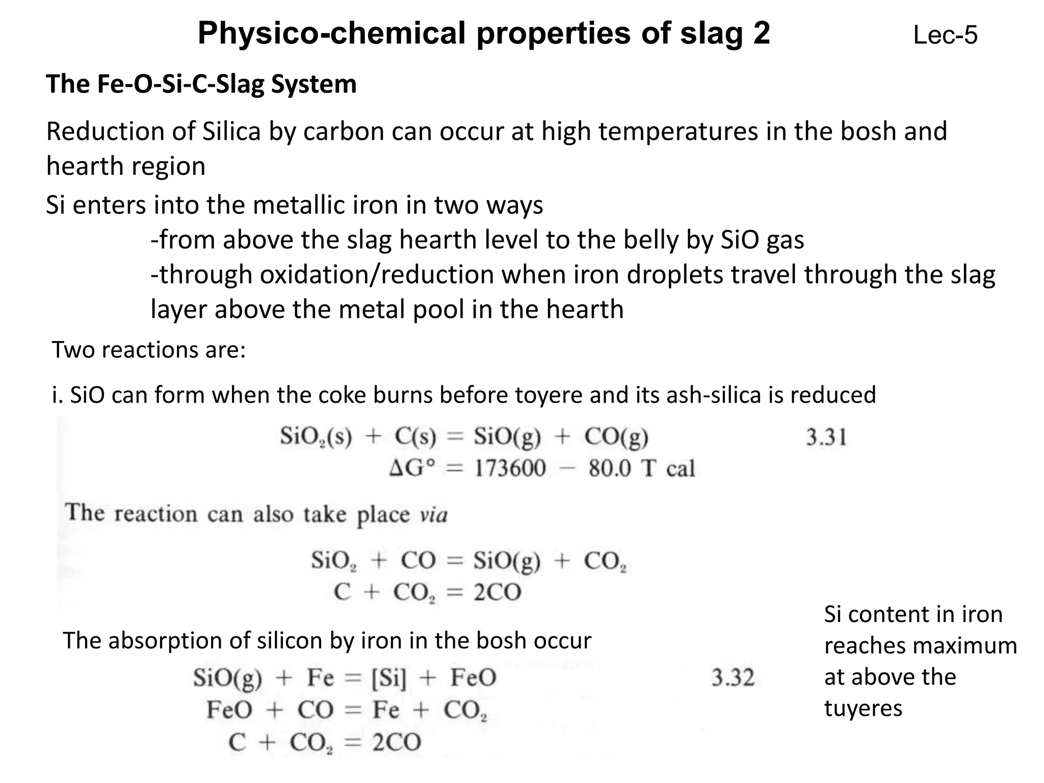 physical chemisrty of iron making slag | PPT