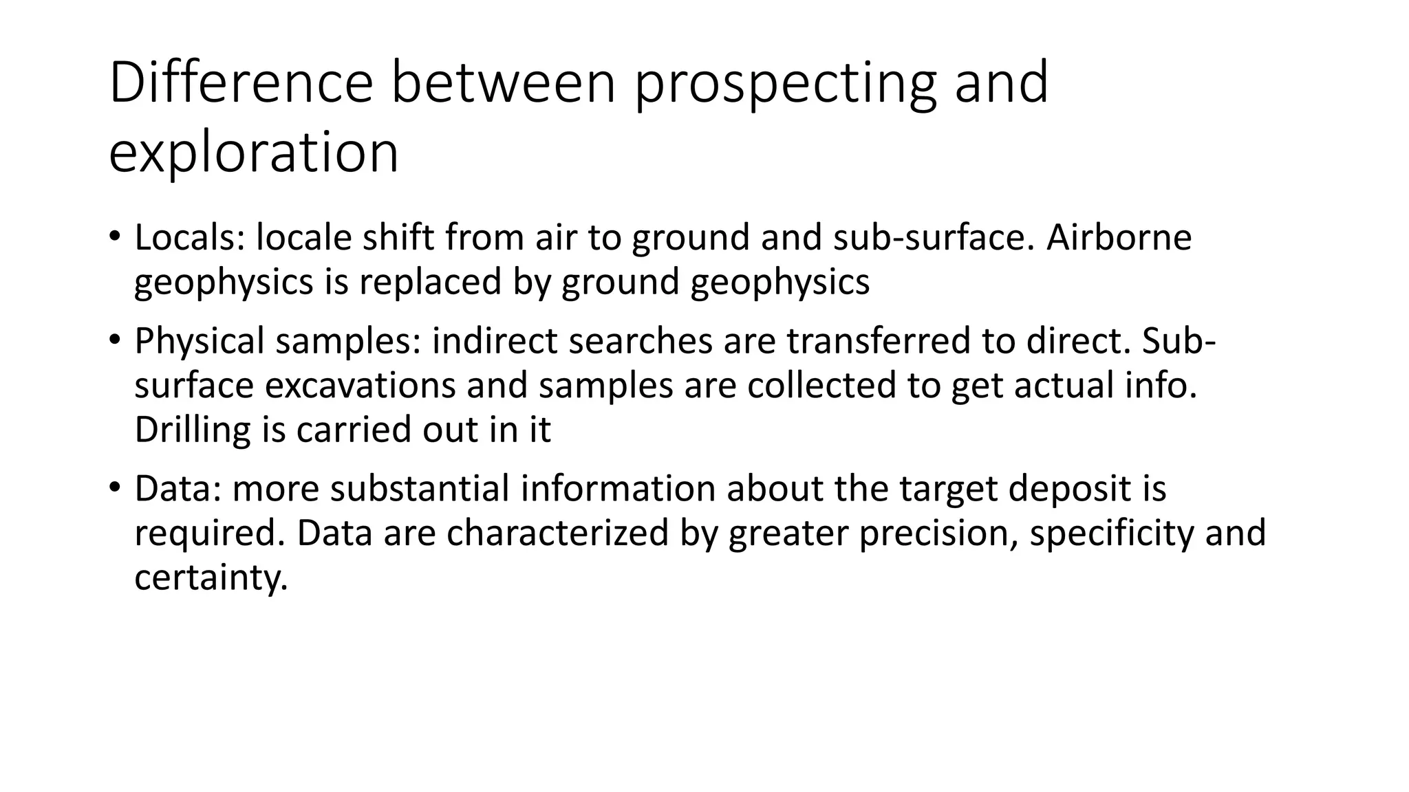 Prospecting and Exploration - | PPTX