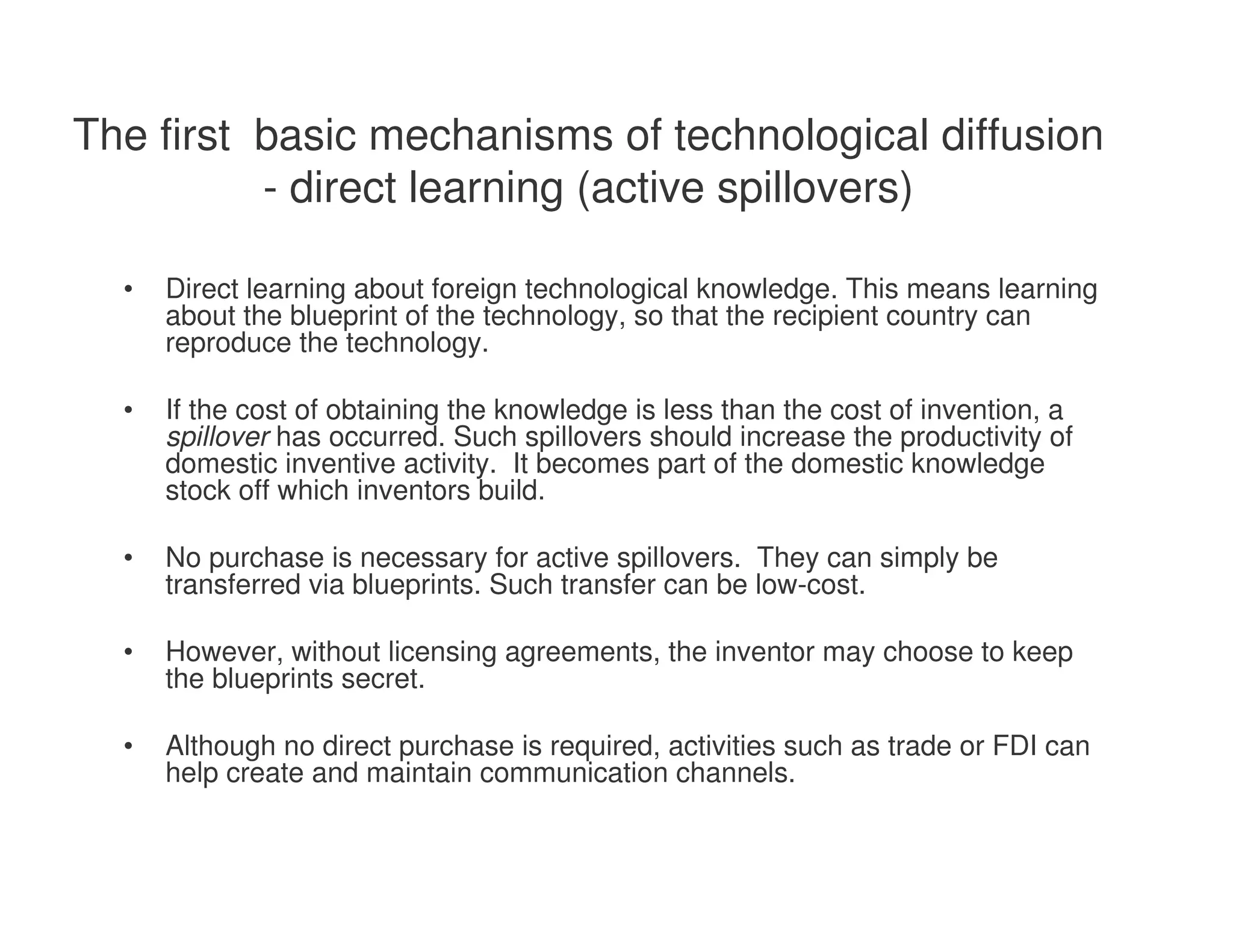Lecture 5 - Technology diffusion and technology transfer | PDF