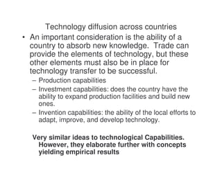 Lecture 5 - Technology diffusion and technology transfer | PDF