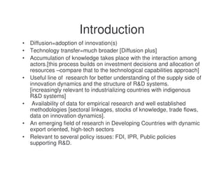 Lecture 5 - Technology diffusion and technology transfer | PDF