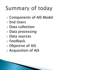Lecture 5 the information system a general model of ais:update version ...