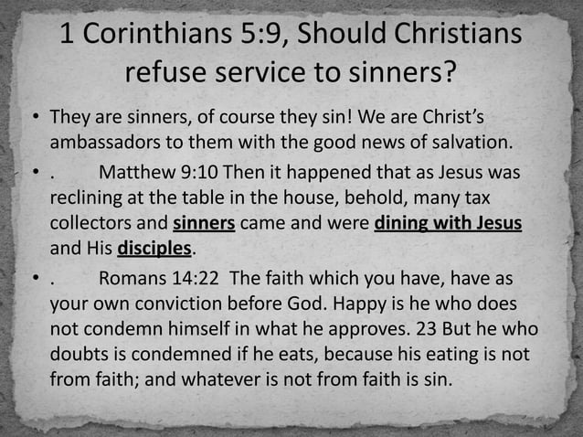Detailed study of 1&2 Corinthians: Lecture 5; 1 Cor 4& 5 | PPT