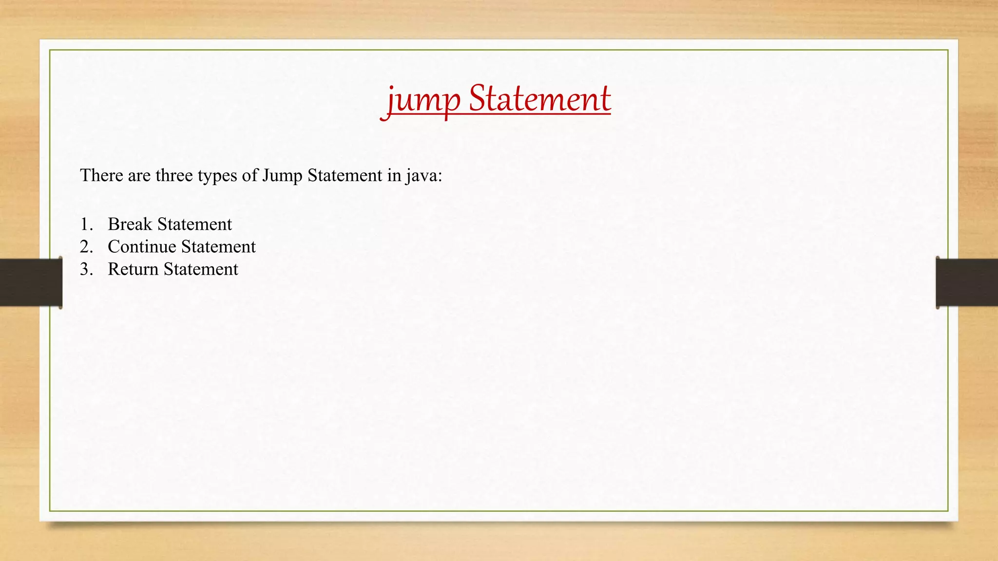 Lecture - 5 Control Statement | PPTX