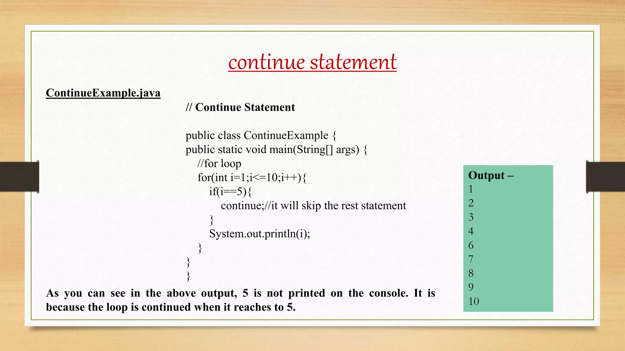Lecture - 5 Control Statement | PPTX