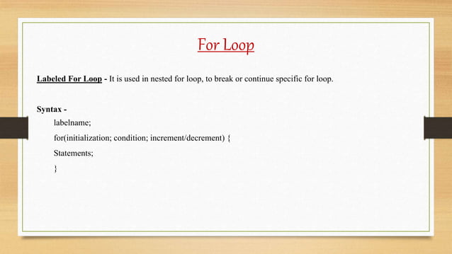 Lecture - 5 Control Statement | PPTX