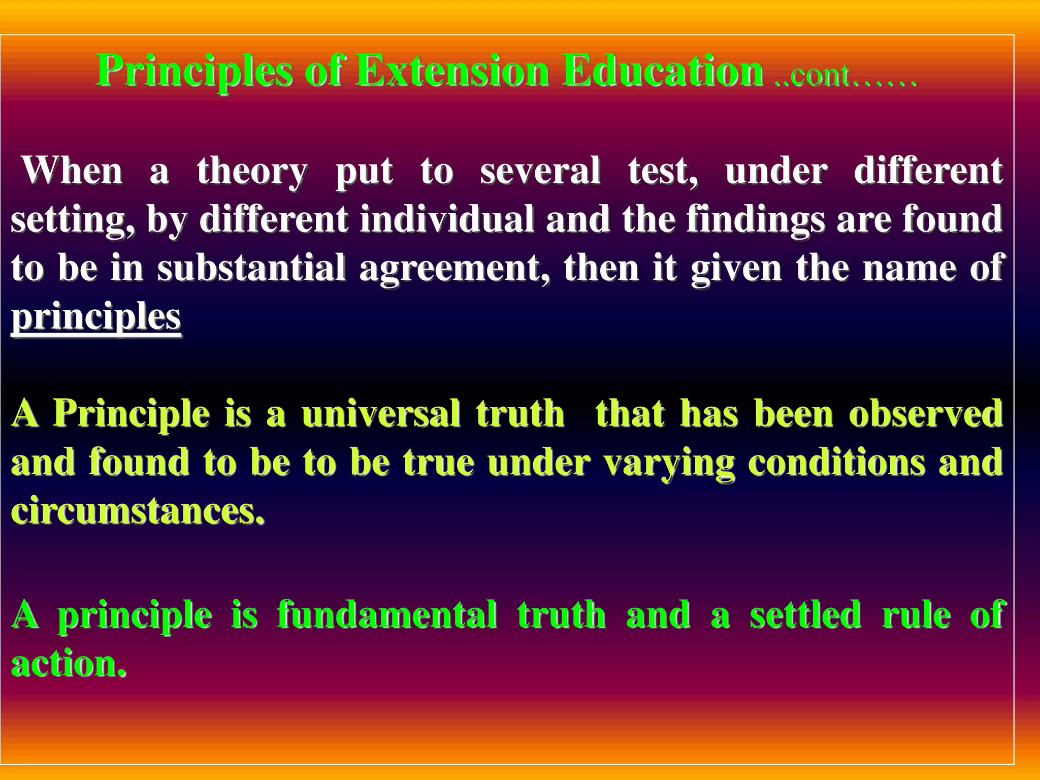 Principles of Extension Education | PDF