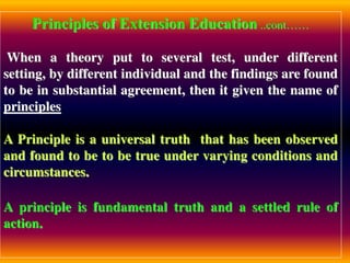 Principles of Extension Education | PDF