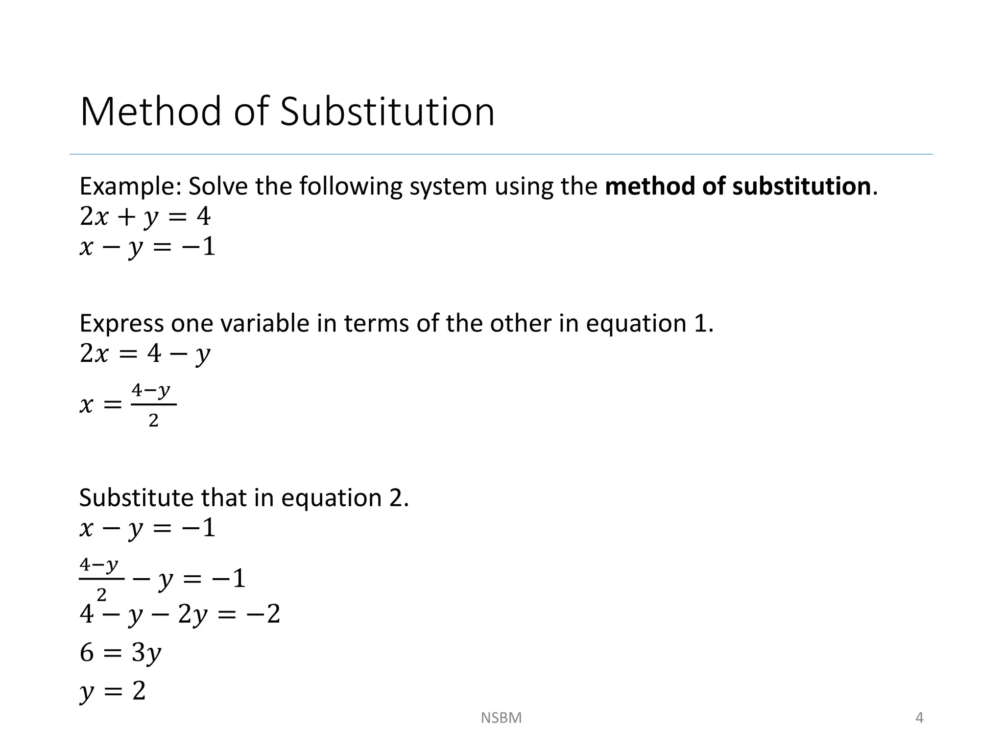 Lecture 5 (solving simultaneous equations) | PPTX