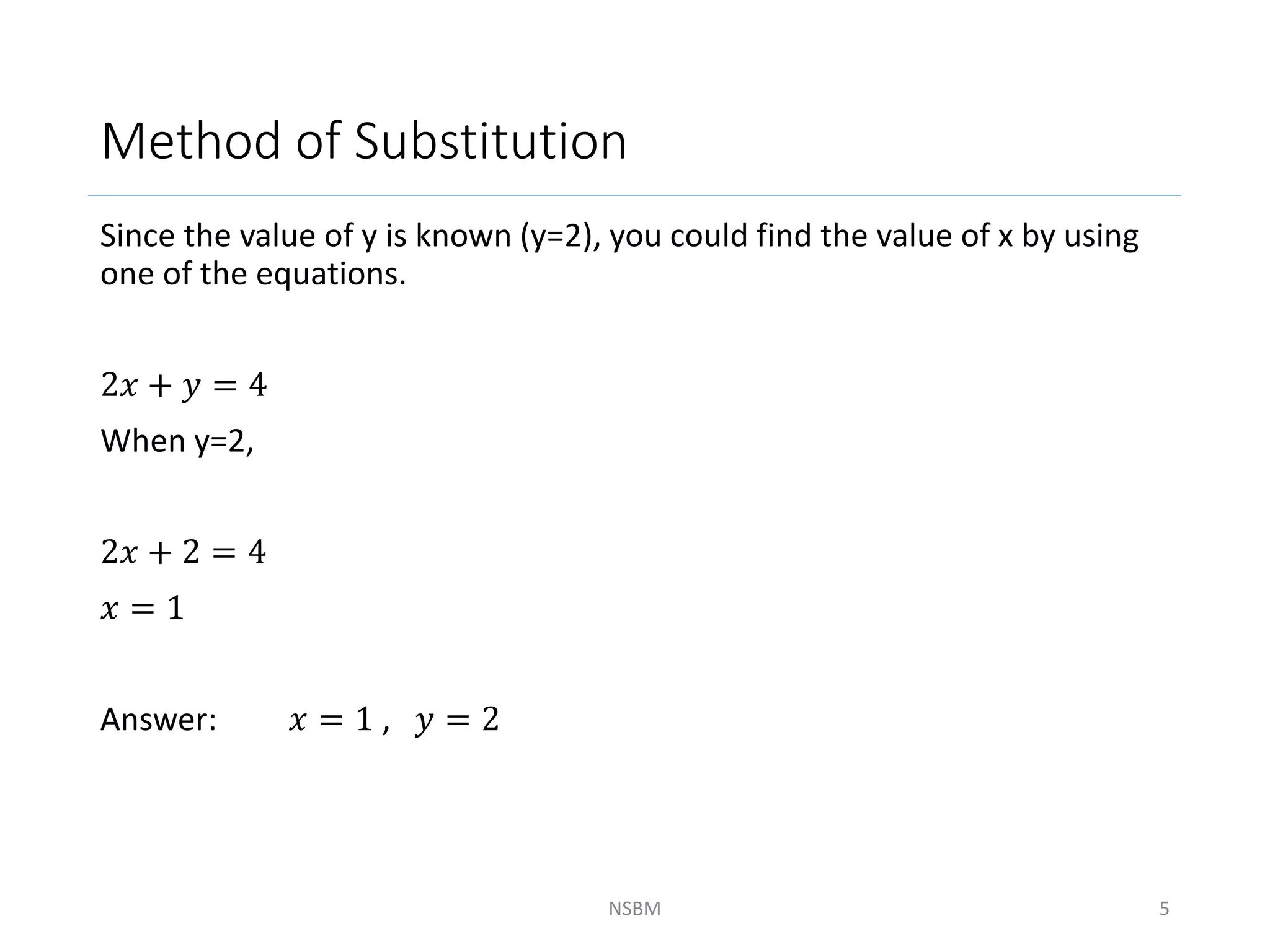 Lecture 5 (solving simultaneous equations) | PPTX