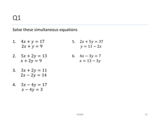 Lecture 5 (solving simultaneous equations) | PPTX