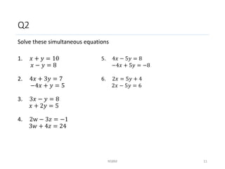 Lecture 5 (solving simultaneous equations) | PPTX