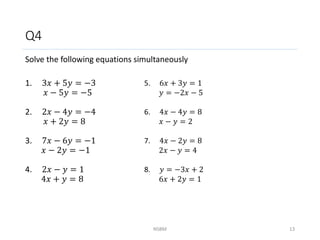 Lecture 5 (solving simultaneous equations) | PPTX