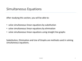 Lecture 5 (solving simultaneous equations) | PPTX