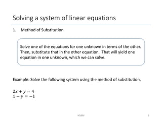 Lecture 5 (solving simultaneous equations) | PPTX