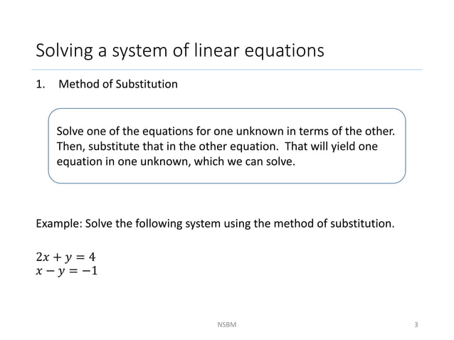 Lecture 5 (solving simultaneous equations) | PPTX | Physics | Science