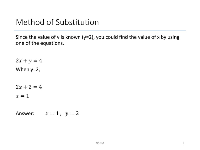 Lecture 5 (solving simultaneous equations) | PPTX | Physics | Science