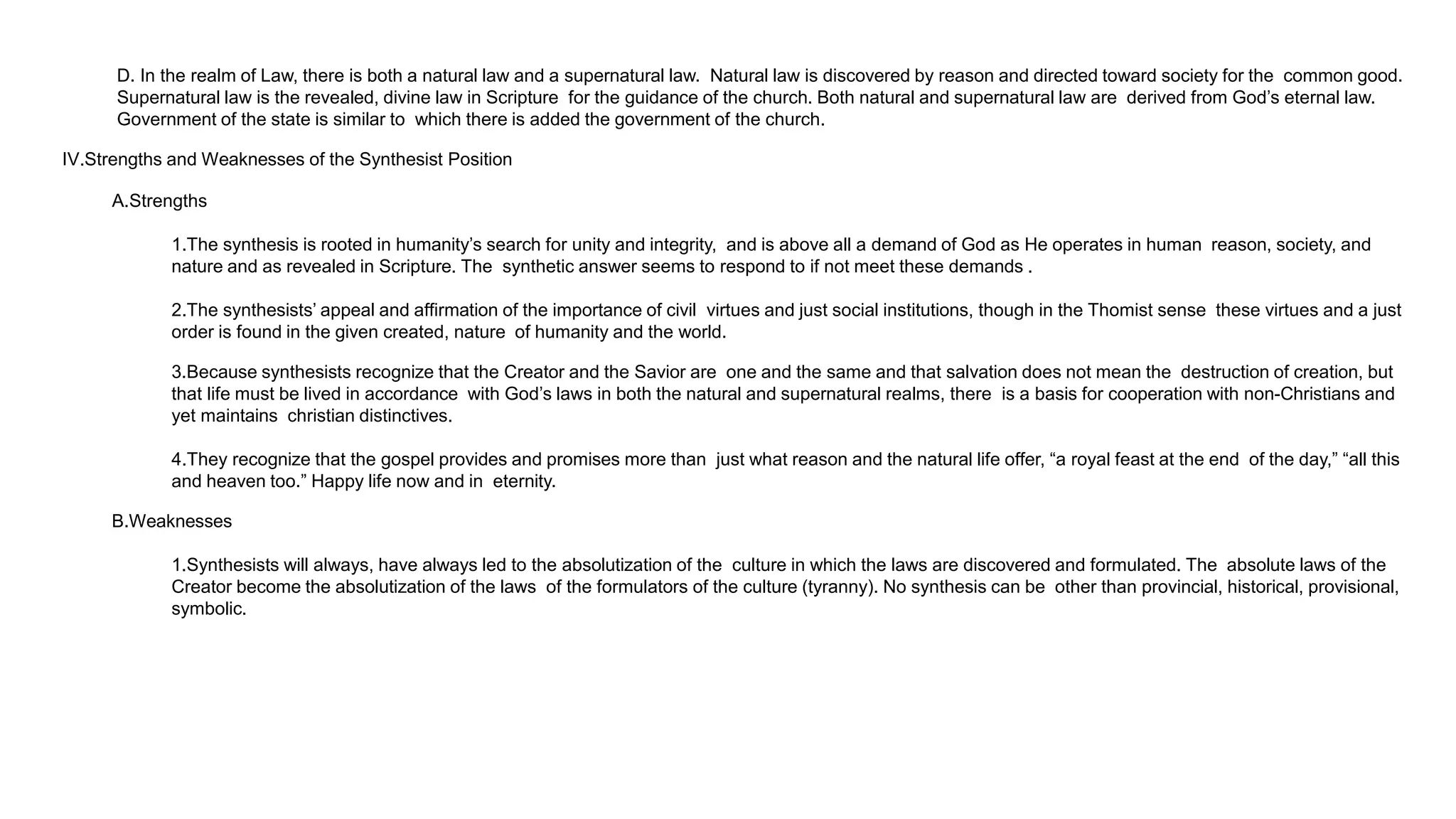 Lecture 5, Synthesis of Christ & Culture | PPSX