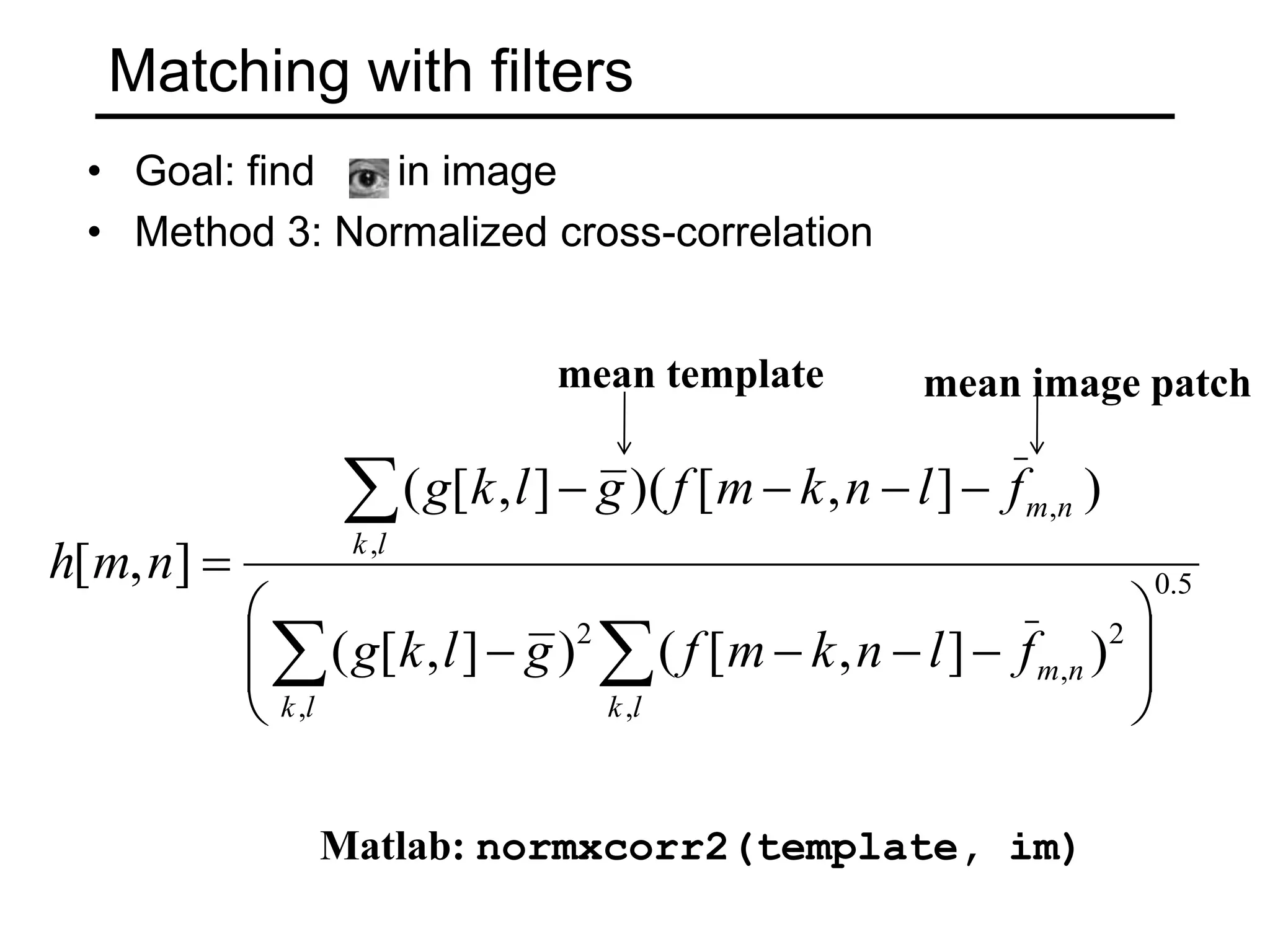 Lecture 6-computer vision features descriptors matching | PDF