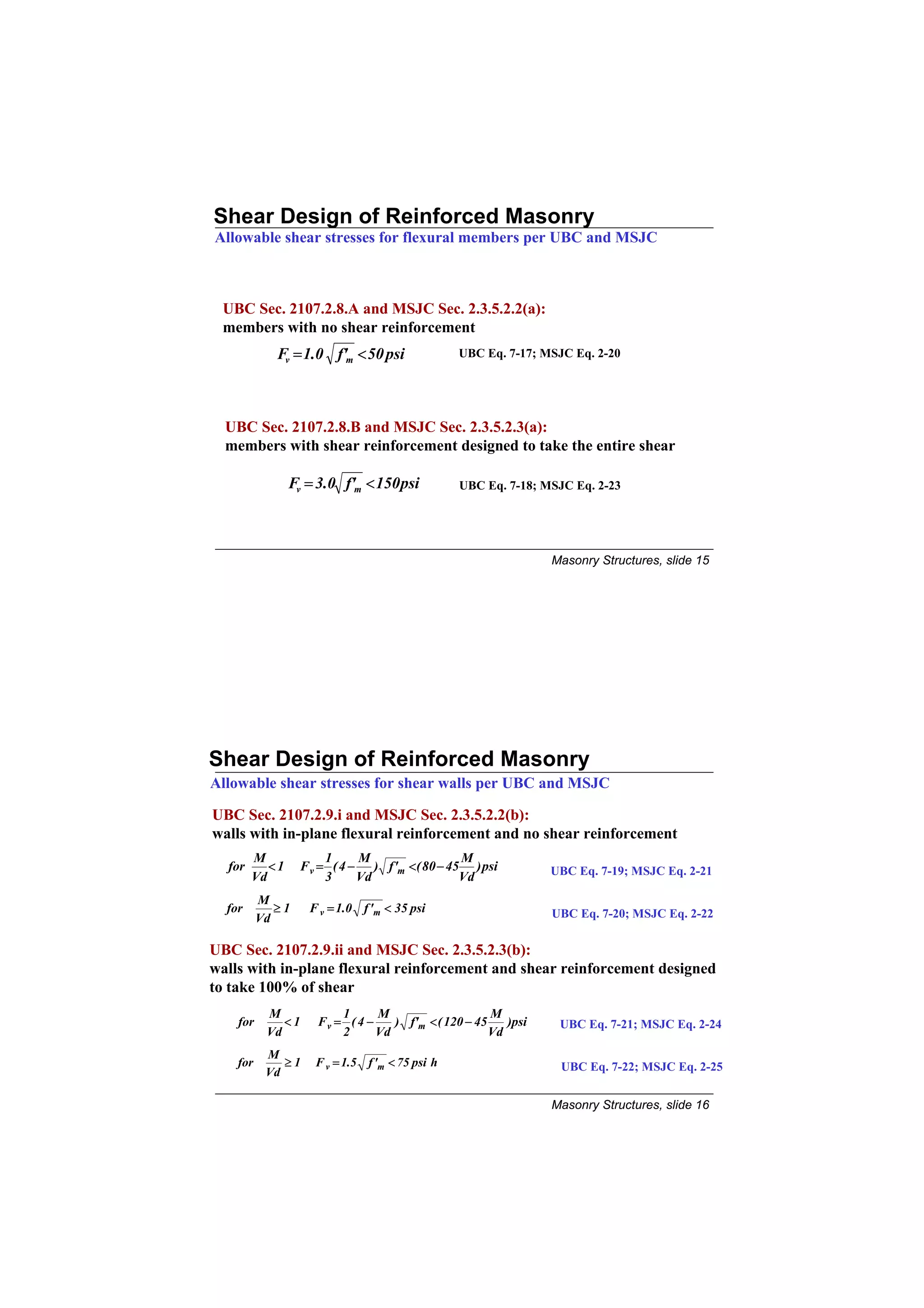 Lecture 6 7 Rm Shear Walls | PDF