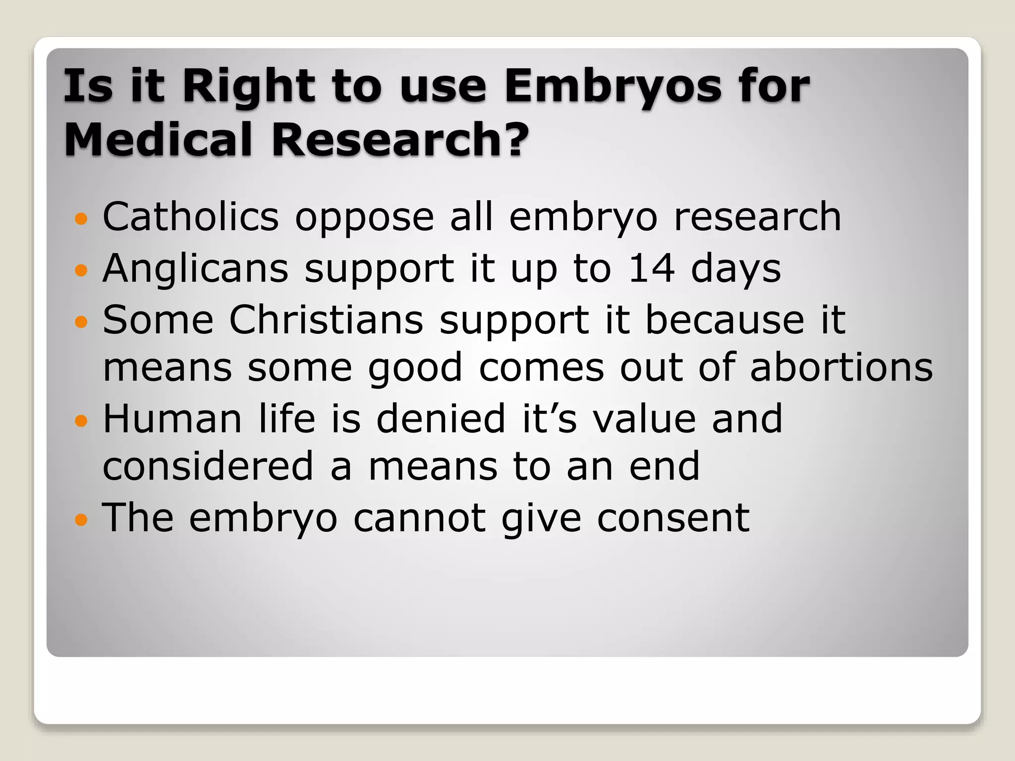 Lecture 6: Christianity - Bioethics | PPT