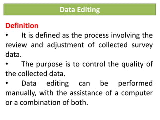 Collection & Editing of data | PPTX