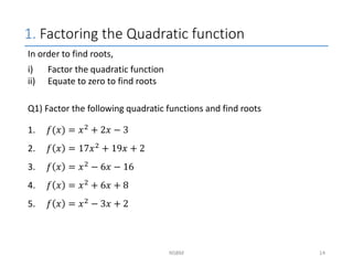 Lecture 6 (factorizing quadratic functions) | PPT