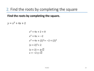 Lecture 6 (factorizing quadratic functions) | PPT
