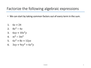 Lecture 6 (factorizing quadratic functions) | PPT