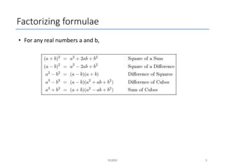 Lecture 6 (factorizing quadratic functions) | PPT