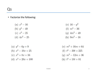 Lecture 6 (factorizing quadratic functions) | PPT