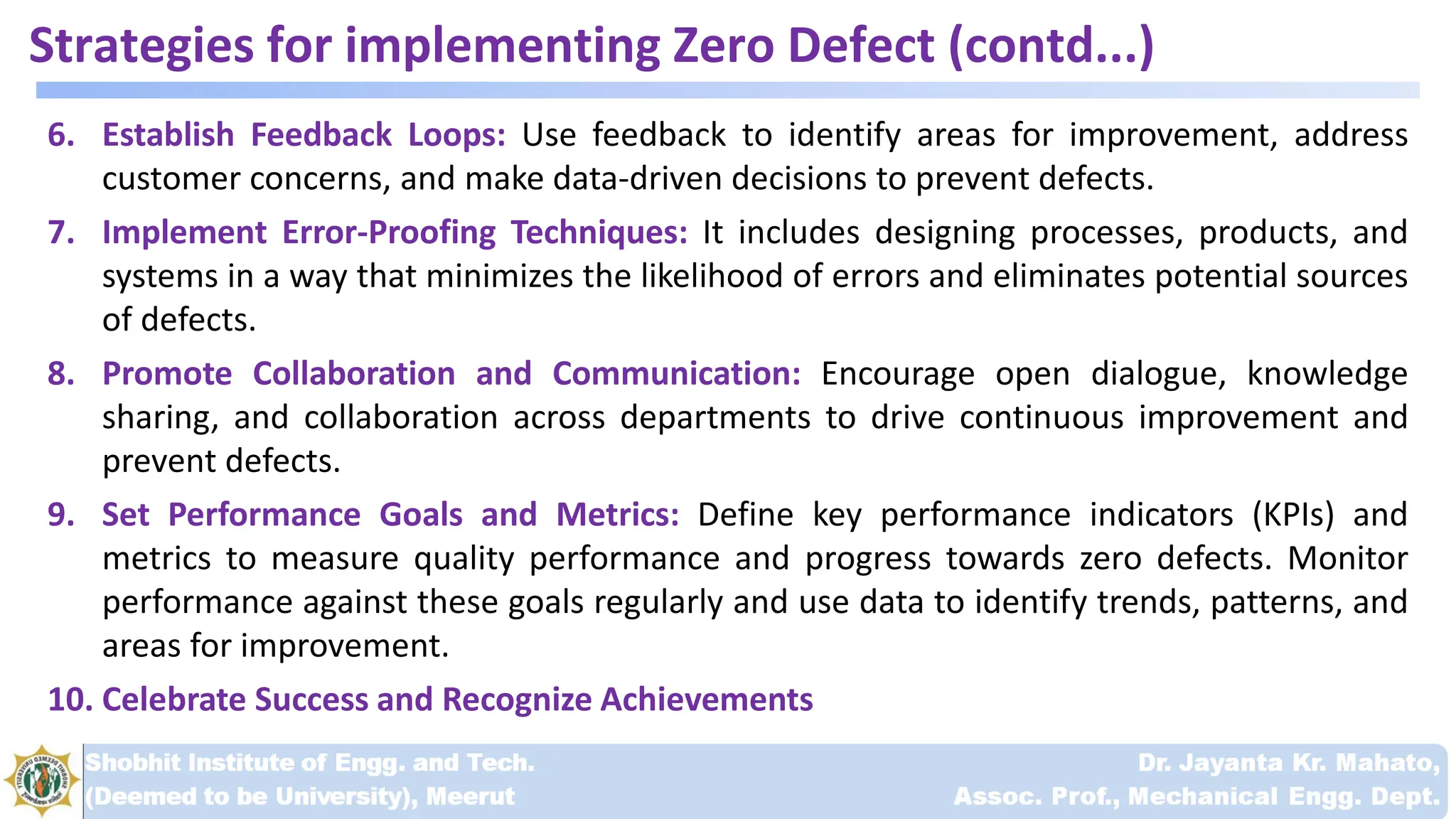 Zero Defects and Continuous Improvement in TQM | PDF
