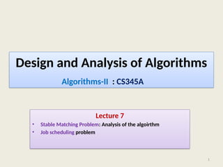 Lecture-7-CS345A-2023 of Design and Analysis | PPT