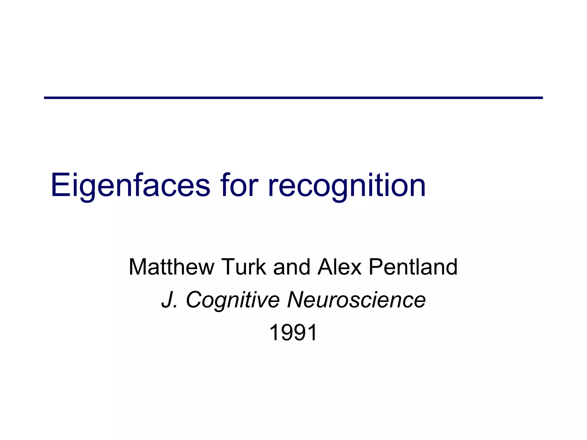 Lecture 7&8 computer vision face_recognition | PDF