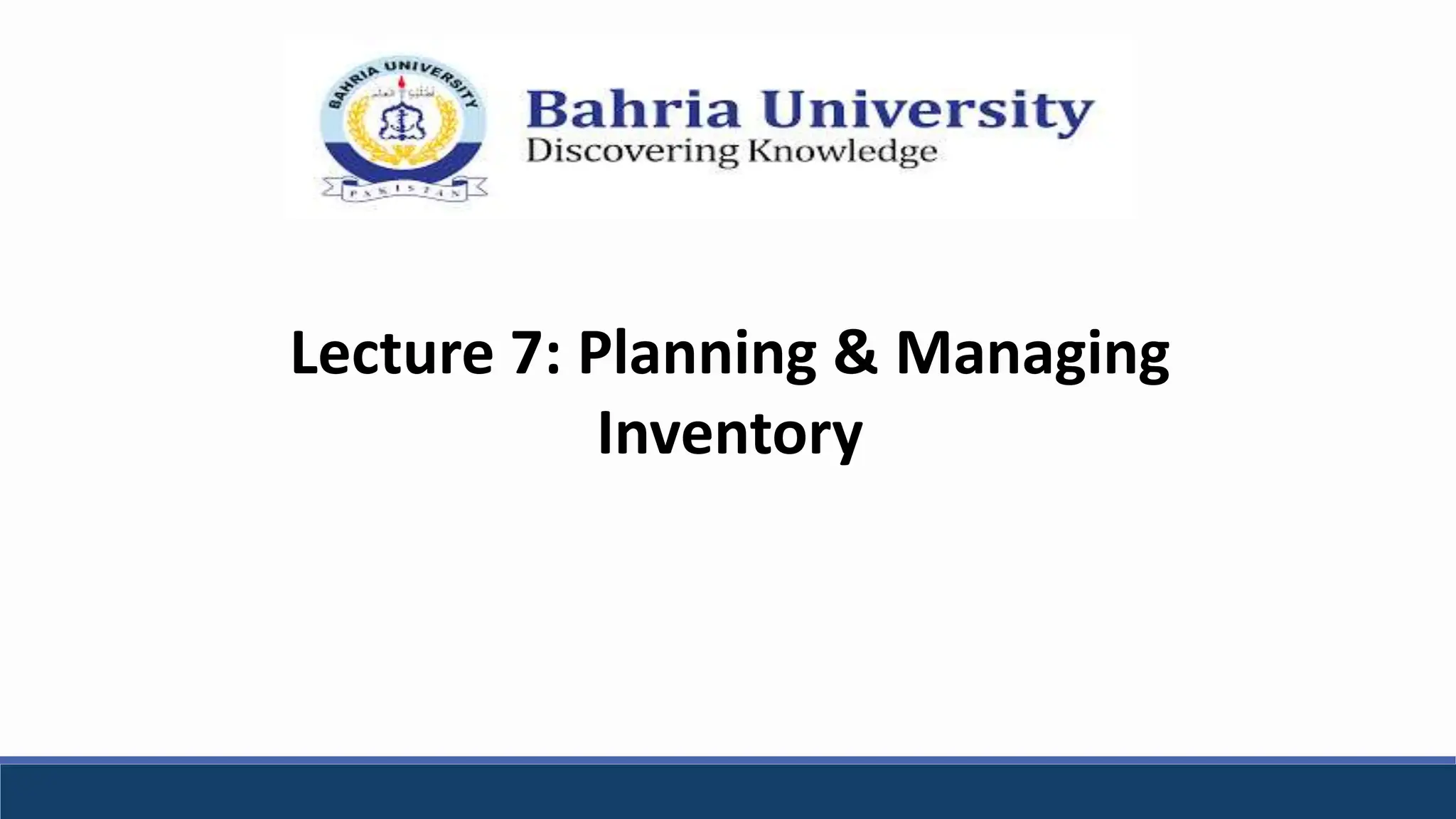 Crash course Planning and managing inventory ppt | PPTX
