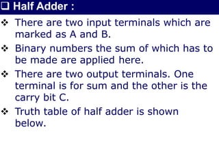 combinational circuit-Half Adder ,full Adder | PDF