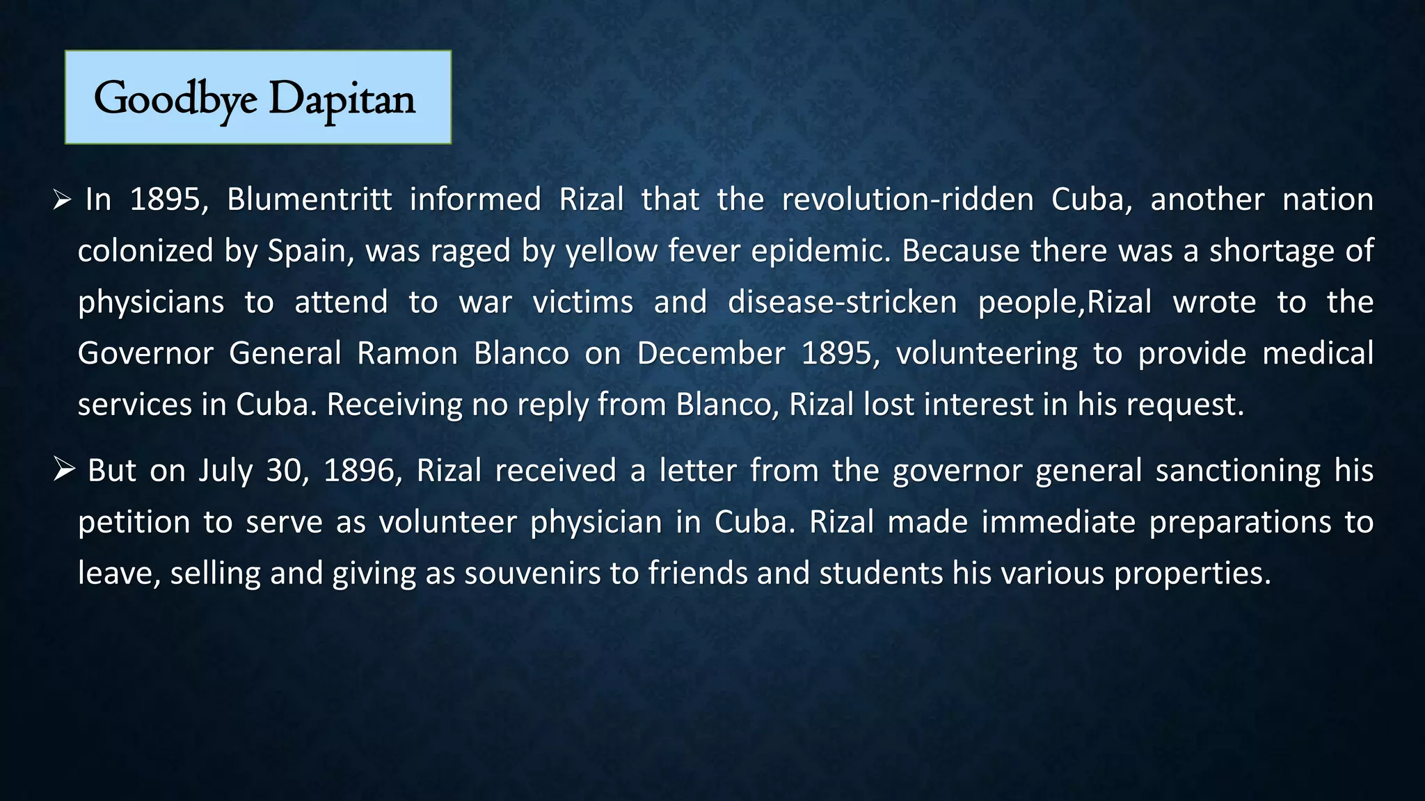 RIZAL'S ARREST AND EXILE IN DAPITAN | PDF